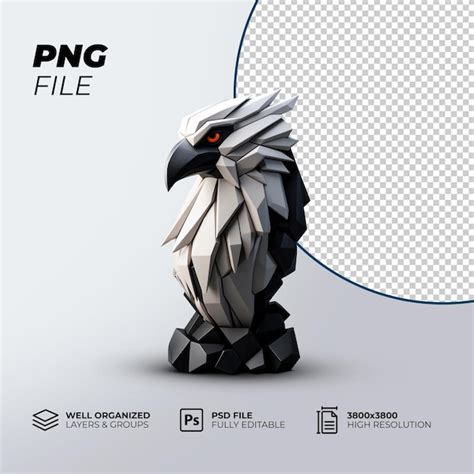 Premium Psd Psd 3d Eagle Trophy Statue Eagle Statue