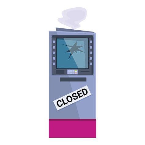 Broken Atm With Closed Sign Is Smoking 49521818 Vector Art At Vecteezy