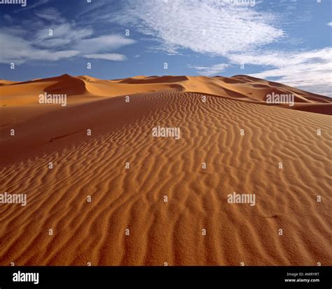 The Sands Of A Saharan Sand Dune Near Hassi Labiad Morocco Africa Stock