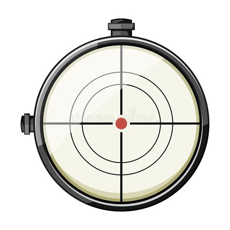 Weapon Scope Sniper Cartoon Vector Illustration Stock Illustration