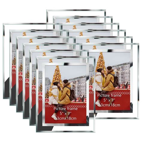 5x7 Glass Picture Frames Set 12 Pack Clear Photo Frames For Tabletop Display