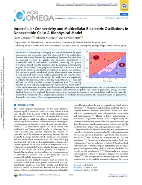 Pdf Intercellular Connectivity And Multicellular Bioelectric