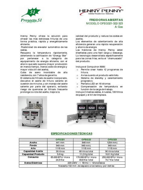Freidoras Henny Penny Ofg 321 323 Pdf Naturaleza