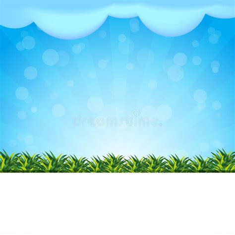 Blue Background With Grass Element Stock Vector Illustration Of Light Cover 31740756