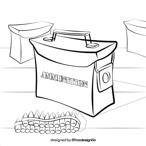 Ammunition Box Black And White Vector Free Download