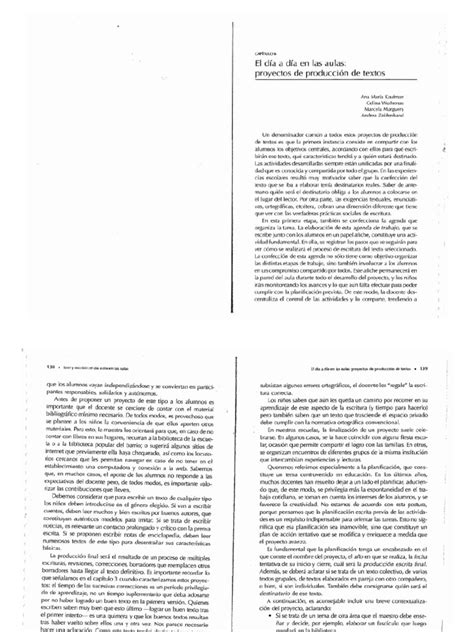 Cap 6 Kaufman Leer Y Escribir El Día Adía En Las Aulas Pdf