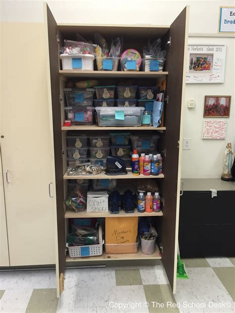 Organizing My Classroom Cabinets The Red School Desk