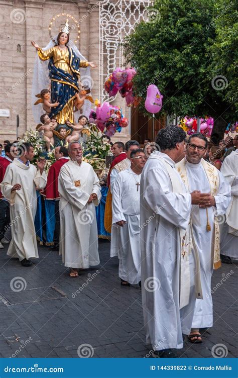 Religious Procession Of The Virgin Mary Editorial Photography Image