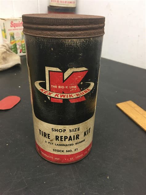 Vintage The Big K Line Kex Kwik Kure Tire Repair Kit 3 Ply Laminated R