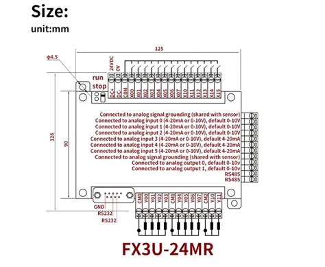Fx3u 24mr Fx3u 24mt Plc Industrial Control Board 14 Input 10 Output 6ad 2da With 485