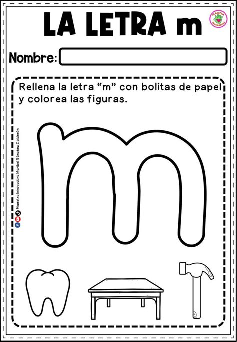 Actividades Con La Letra P M Cursiva La Letra M Para Preescolar