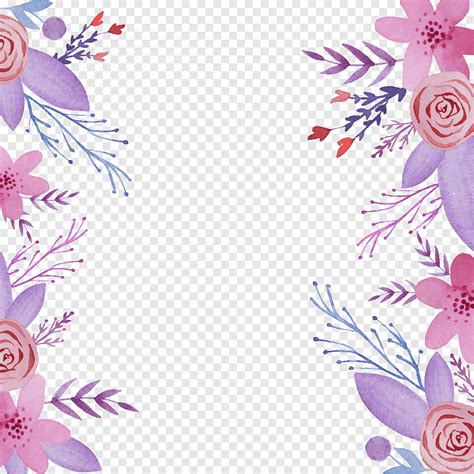 Pink And Purple Floral Border