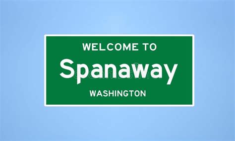 Spanaway Washington City Limit Sign Town Sign From The Usa Stock