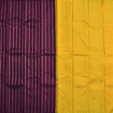 V Pakku Kanchipuram Silk Saree With Kathir Lines Design