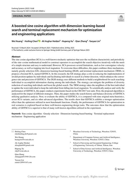 A Boosted Sine Cosine Algorithm With Dimension Learning Based Search