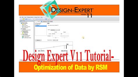 Design Expert V11 Tutorial Optimization Of Data By Response Surface