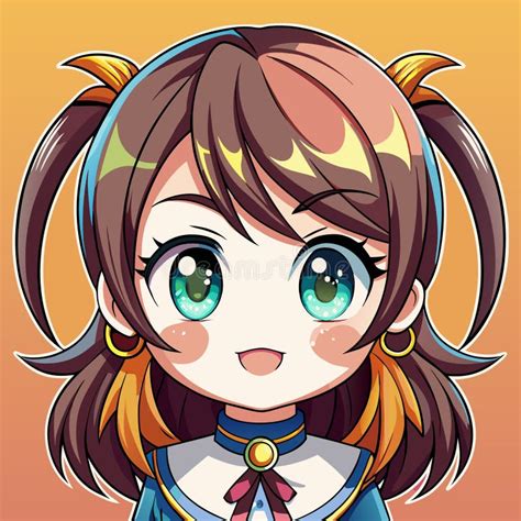 Chibi Style Anime Girl With Big Eyes Vector Stock Vector Illustration Of Japanese Comic
