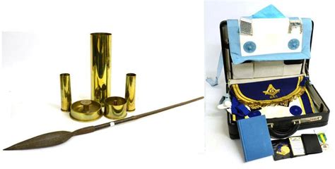 Lot 140 Five Artillery Brass Shell Cases Dated To