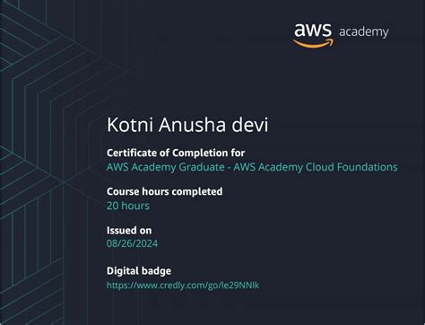 Anusha Devi Kotni On Linkedin Aws Cloudcomputing Cloudfoundations