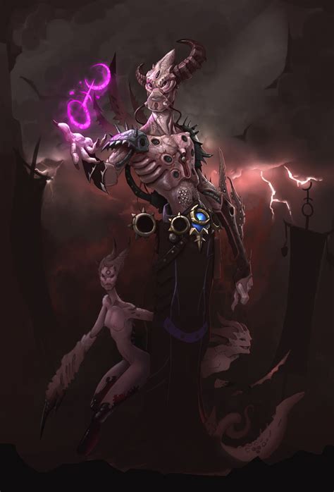 Artstation Daemon Prince Of Slaanesh Lloyd Hoshide Warhammer 40k