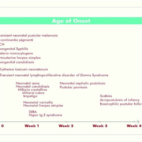 Diagrammatic Representation Of The Age Of Onset Of Pustular Lesions In
