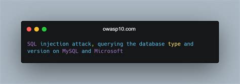 Sql Injection Attack Querying The Database Type And Version On Mysql