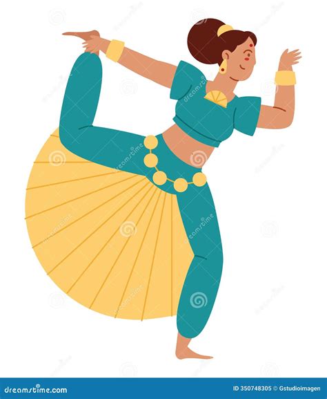 Woman Performing Kathak Dance Stock Illustration Illustration Of Design Dance 350748305