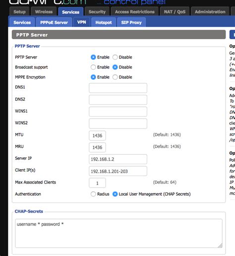 Vpn Dd Wrt Pptp Enabled Super User