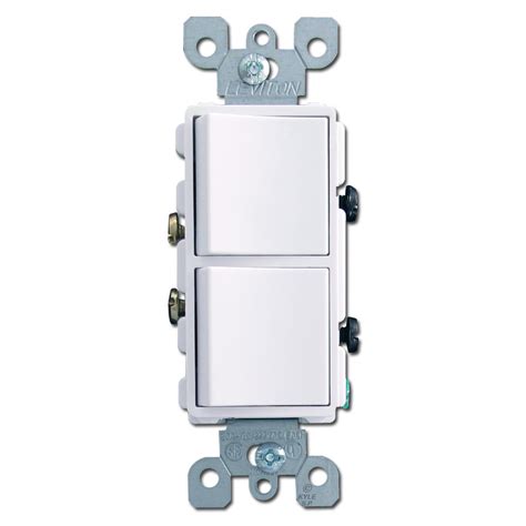 20a White Decora Switch With Double Rocker Switches Leviton 5627 W