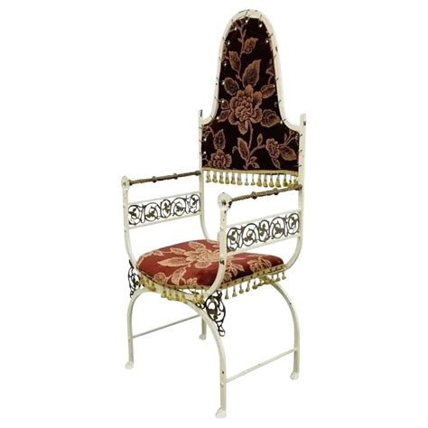 Antique Carved Oak Renaissance Revival Paw Foot Curule Throne Arm Chair