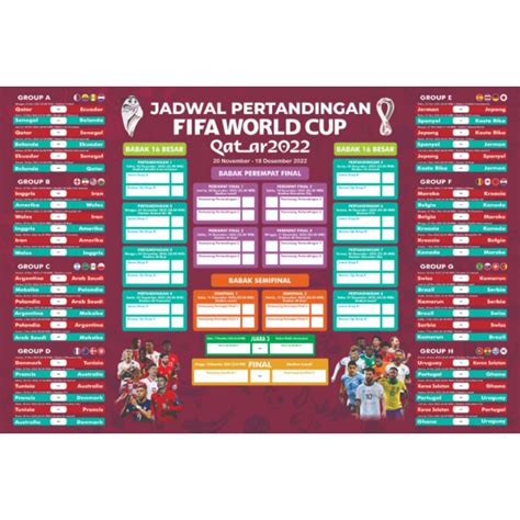 Jual Poster Jadwal Piala Dunia Fifa World Cup Qatar 2022 Shopee Indonesia