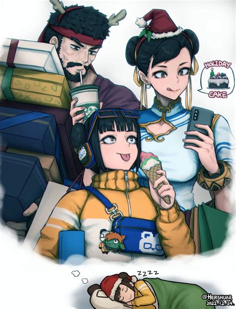 Chun Li Li Fen Et Ryu Le Rêve De Vacances De Li Fen Illustration De Hershuar Hershuar