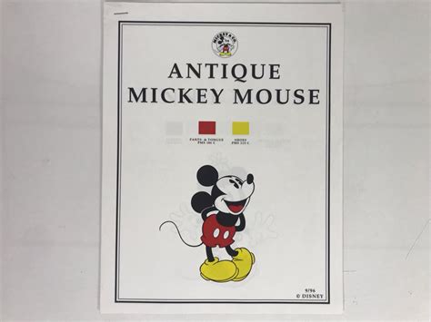 Color Palettes Guide For Antique Mickey Mouse Minnie Mouse Donald