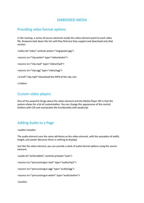 embedded media 1 embedded media providing video format options in the