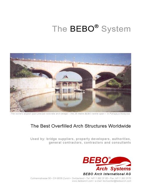 Bebo Arch System The Best Overfilled Arch Structures Worldwide Pdf Tunnel Precast Concrete