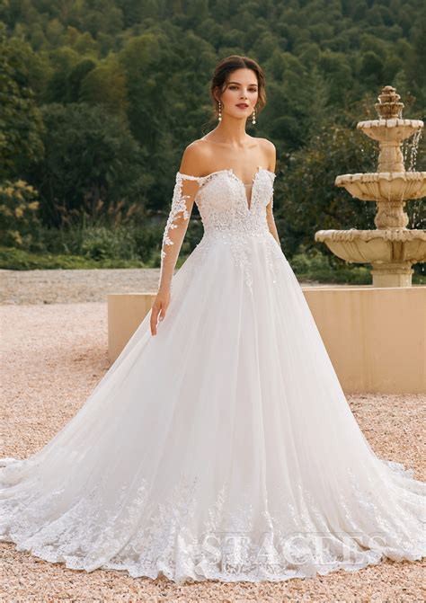 Off Shoulder Long Sleeve Wedding Dress 60 Photos