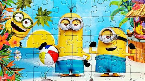 Minions Stuart Kevin And Bob At Sea Assembling Cartoon Puzzle For