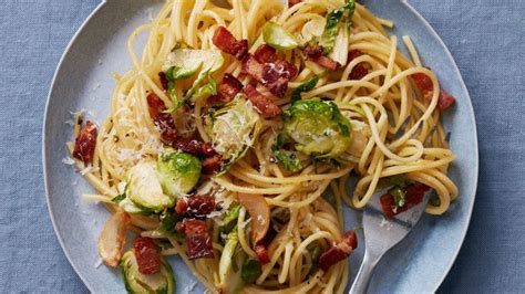 Spaghetti With Brussels Sprouts And Bacon Recipe Martha Stewart