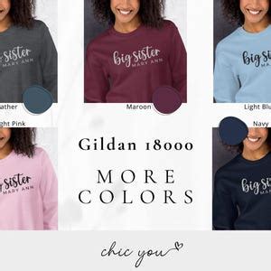 Personalized Name Embroidered Big Sister Crewneck Sweater Big Sis