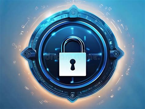 Digital Lock On Blue Compass Background Stock Illustration Illustration Of Travel Printed