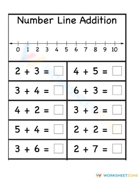 Number Line Addition Worksheet