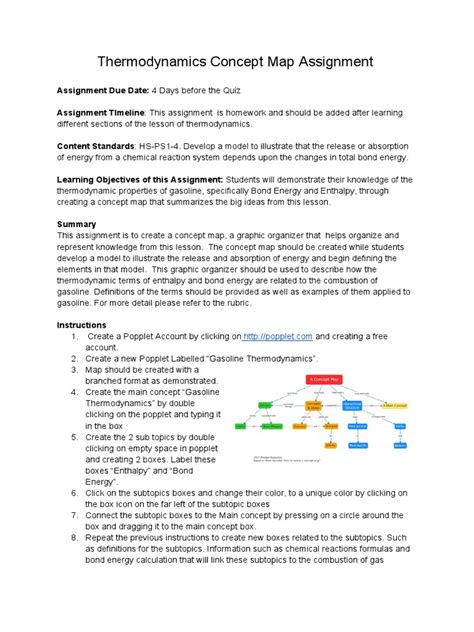 Thermodynamic Concept Map Instructions Pdf