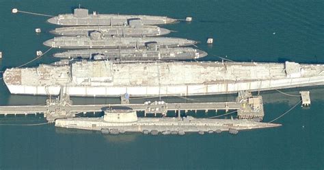 The Decommissioned Hulk Of The Uss Long Beach Cgn 9 Uss Triton Ssrn