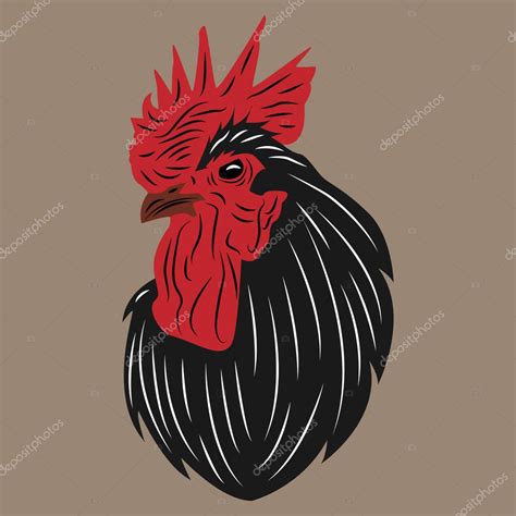 Negro Cabeza De Gallo Vector Se Ve Fuerte Con Reflejos Agudos Adecuado