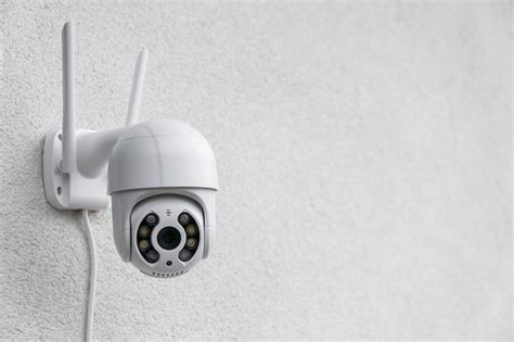 Premium Photo Round Cctv Camera With Antennas Shoots Video On The