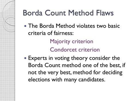 Ppt The Plurality Method The Borda Count Method Powerpoint