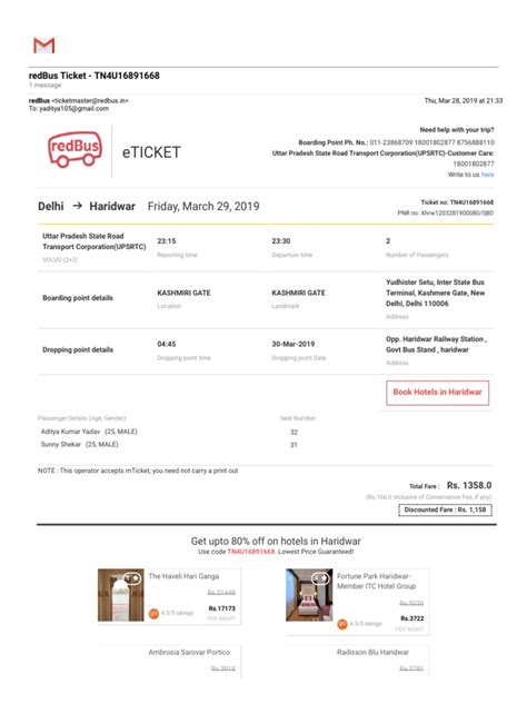 Irctc Sample Ticket Format Pdf Ticket Admission Bus