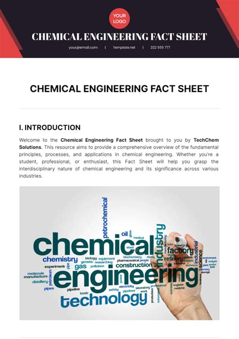 Free Chemical Engineering Fact Sheet Template To Edit Online
