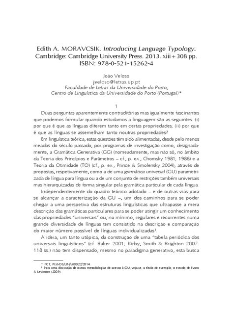 Edith A Moravcsik Introducing Language Typology Pdf Linguística Gramática