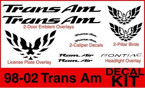 98 02 Trans Am Decal Kit Gtog8ta